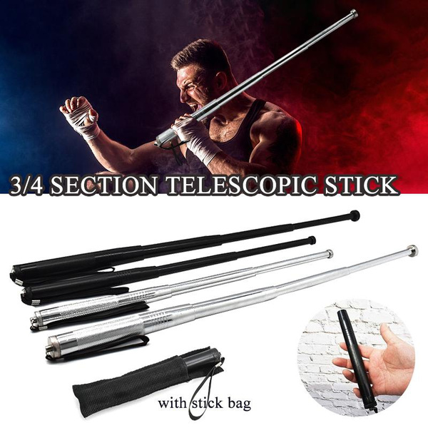 3/4 Section Outdoor Self-defense Telescopic Stick Full Metal High ...