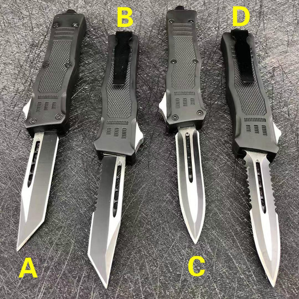 Outdoor Tactical OTF Spring Assist Knife Hunting Flick Blade Survival ...
