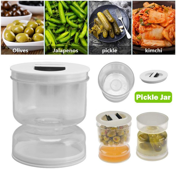Pickle Container, Pickle Jar,300ml Olive Hourglass Container,Upside ...