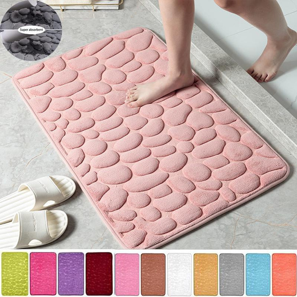 Non-slip Absorbent Memory Foam Soft Bath Mats Washable Rug Toilet Floor ...