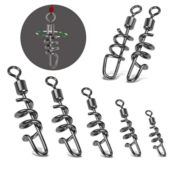 20/50Pcs Cork Screw Swivel Fishing Swivel Snap Swirl Connector ...