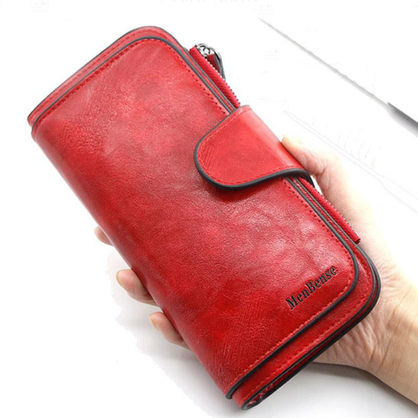 Women's Wallet Vintage Leather Wallets Three Fold Womens Purses Mobile ...