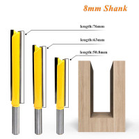 8mm Shank 50mm 63mm 76mm Extended Length Router Bit Cutter Woodworking ...