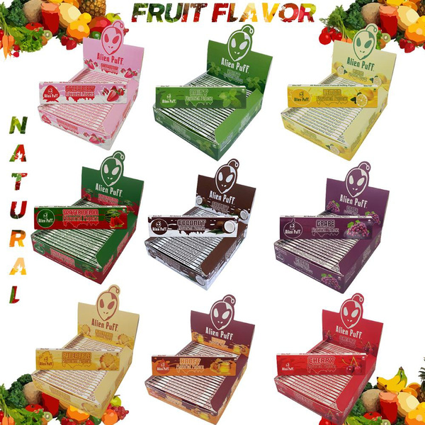 Fantastic Variety Flavored Rolling Paper King Size Natural Gum 108*44mm ...