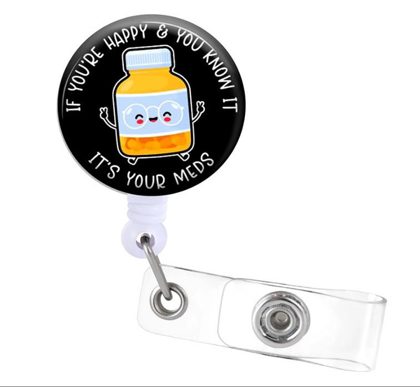 Badge Reels Holder Retractable with ID Clip for Nurse Name Tag Card ...