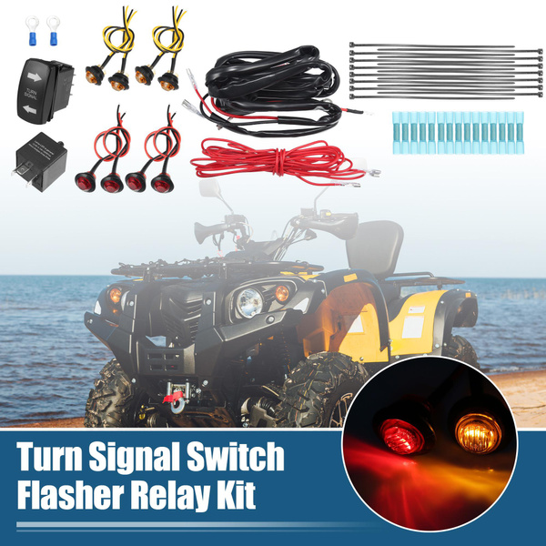 1 Set Universal Rocker Switch Turn Signal Street Legal Kit for ATV UTV ...