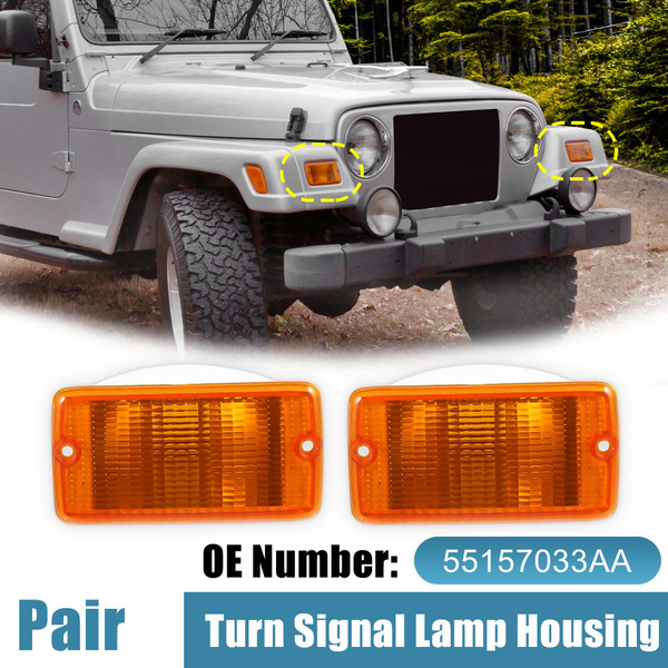 1 Pair Turn Signal Lamp Housing Replace 55157033AA Front Bumper Side ...