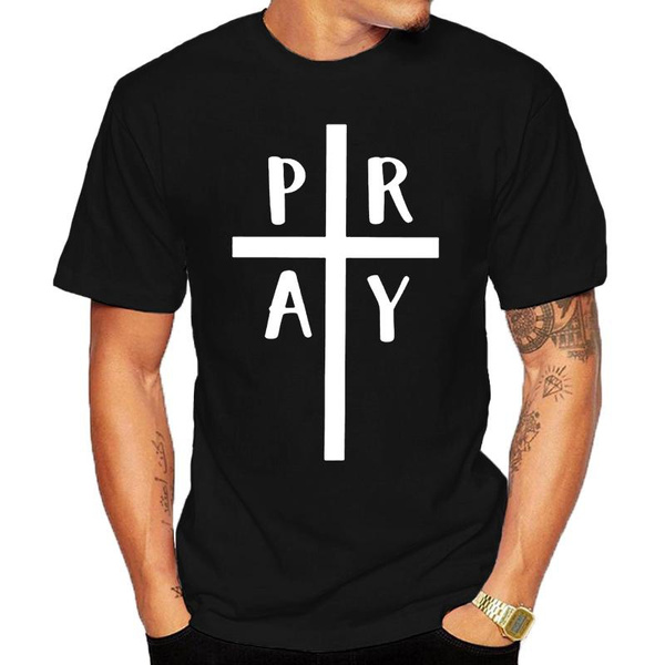 Pray Cross Jesus Print Short Sleeve T Shirts for Men and Women ...