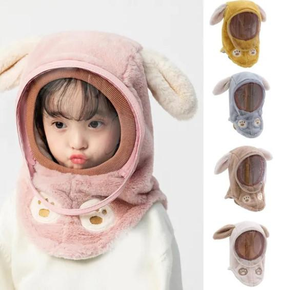 Autumn Winter Children Biking Hooded Hat Baby Hood Cartoon Ear For ...