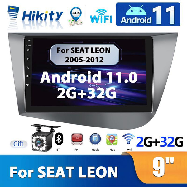 HIKITY NEW 2+32G 9" Double Din Android 11 GPS Car Radio Stereo for SEAT LEON GPS Navigation Car ...