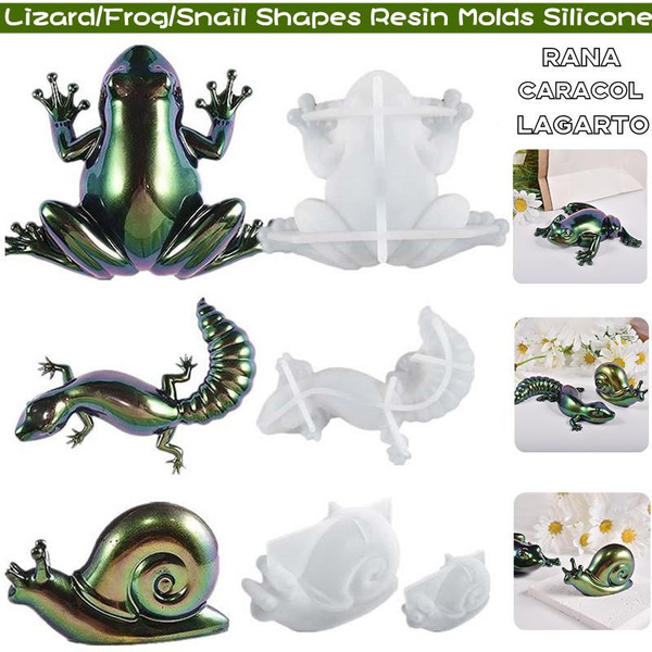 1PC 4 Types DIY Lizard/Frog/Snail Shapes Resin Molds Silicone（Easter ...