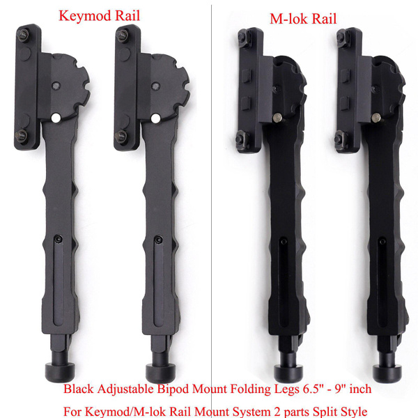 Black Adjustable Bipod Mount with Keymod/M-lok Rail For Handguard Mount ...