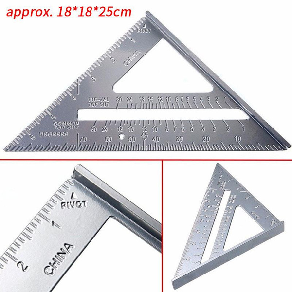 7 Inch Aluminum Speed Square Protractor Rafter Triangle Ruler Square ...
