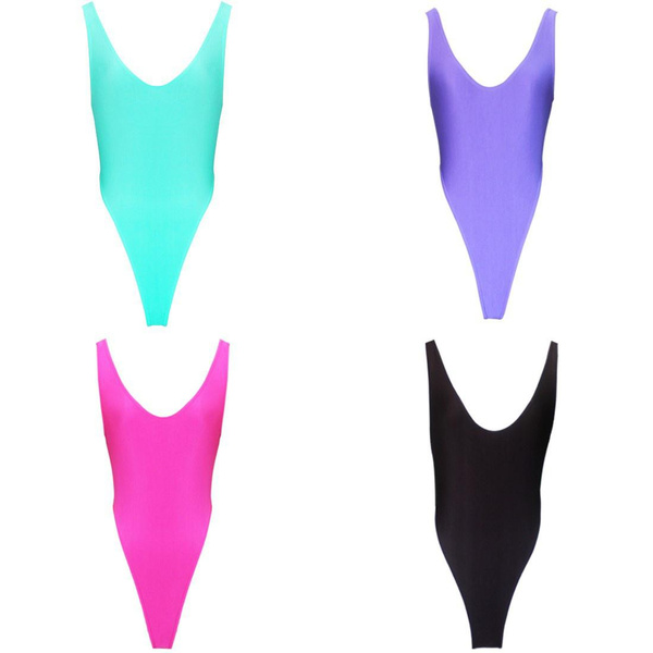 Sexy Women Swimwear One Piece Thong Swimsuit Cute Monokini High Cut Leg ...