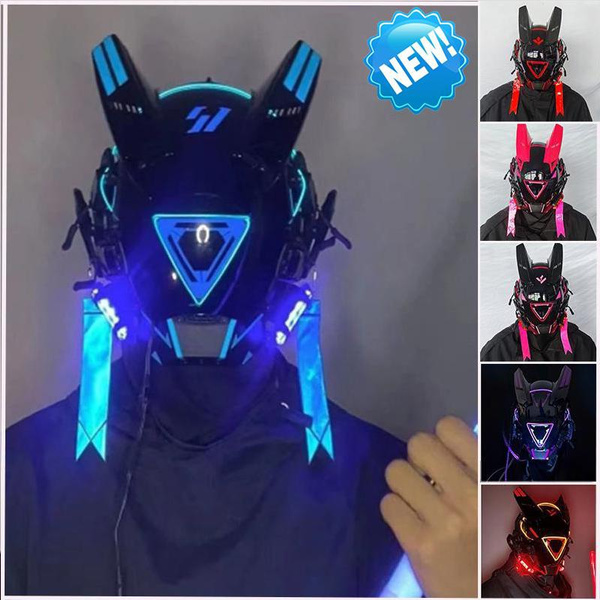 New Personalized Cyberpunk Mask Triangular LED Luminous Mask Cosplay ...