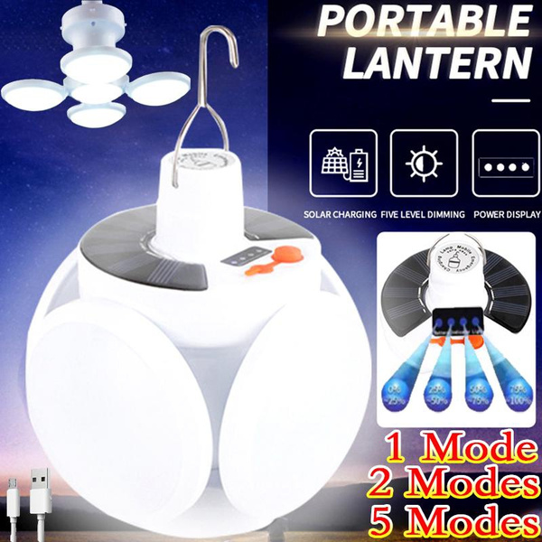 1/2/5Modes Solar Light Bulb LED Garage Light Solar Emergency DC ...