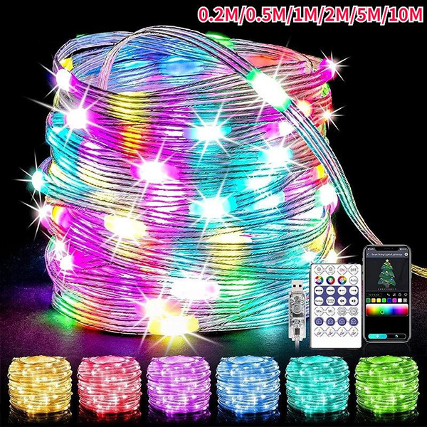 Bluetooth Led String Music Mircrophone Street Garland Christmas Lights ...