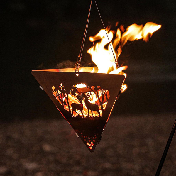 1 Set for Triangle Hanging Furnace Bonfire Campfire Pit Camping Wood ...