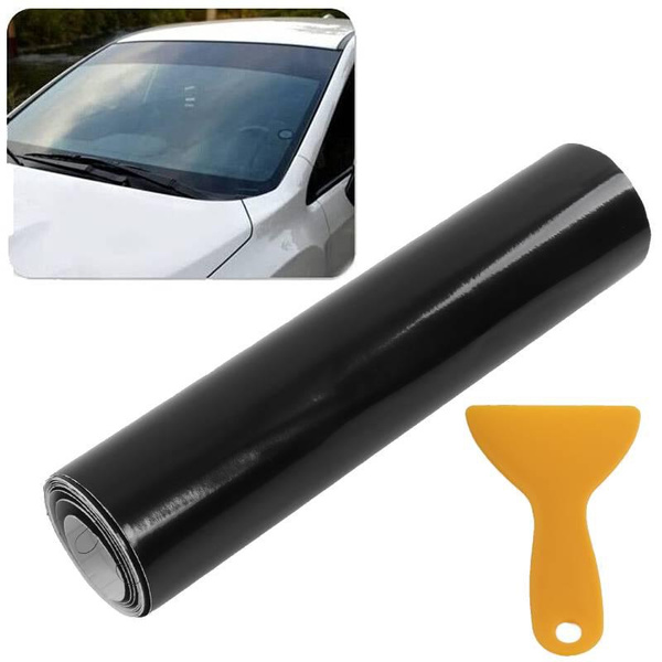 Car Van Windscreen Sun Strip Gloss Black 140x20cm Universal PVC ...