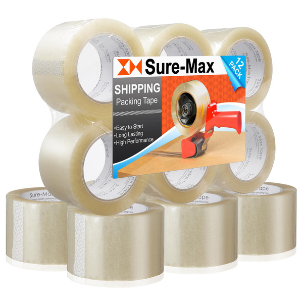 12-Rolls Extra-Wide Packing Tape (3" x 110 yard/330' each) - Clear | Wish