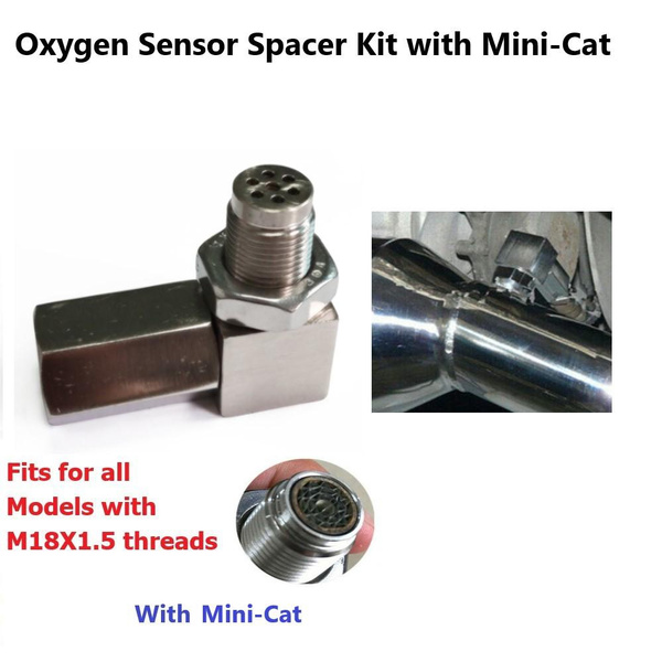 90° O2 Oxygen Sensor Spacer Bung Mini Catalytic Converter Mini Cat M18 ...