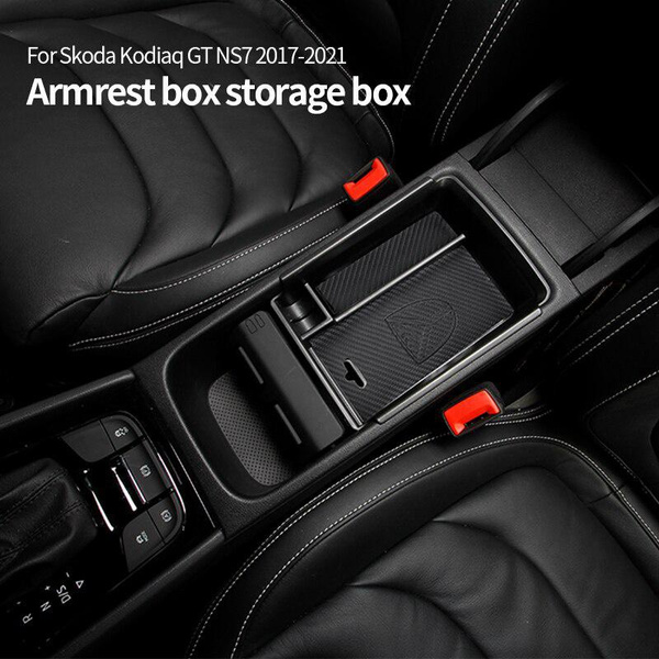 Car Armrest Storage Box Tray Non-Slip Mat/ABS Organizer Center Console ...