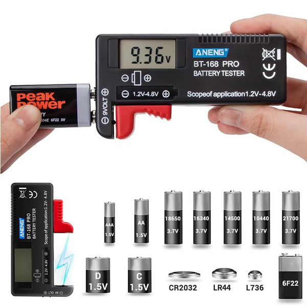 Universal Digital Battery Capacity Tester Multiple Size Battery ...