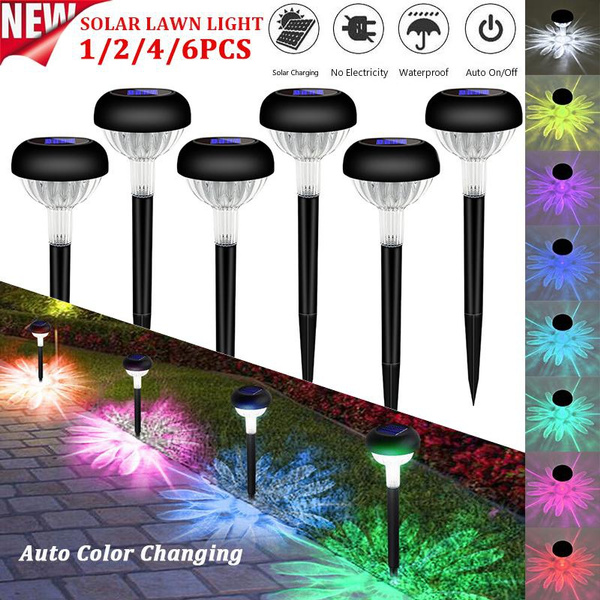 New Solar Powered Lawn Lights 1/2/4/6pcs Solar Powered Garden Lights ...