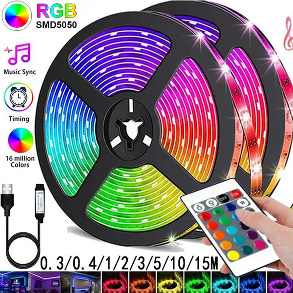1PC RGB 5050 Led Light Strips with Remote Led Strip DC 5V 0.3/0.4/1/2/3 ...