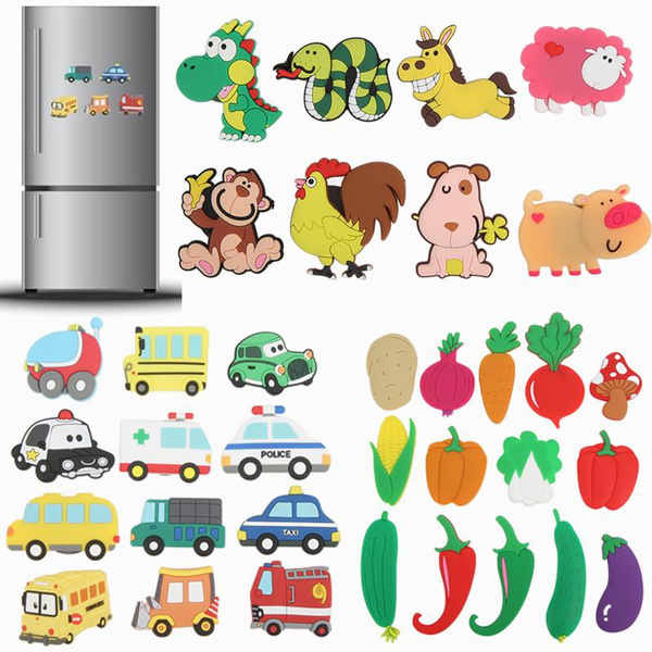 Fridge Magnet Cartoon 3D Personality Refrigerator Decoration Soft ...