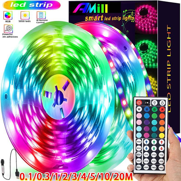 0.1/0.3/1/2/3/4/5/10/20M Full Color Smart LED Light Strip with Remote ...