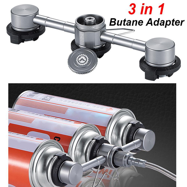 3 In 1 Butane Adapter with Stable Bracket Gas Cartridge Head Conversion ...