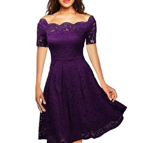 Fashion Women Off Shoulder Elegant Prom Dresses Slim Fit High Waist ...