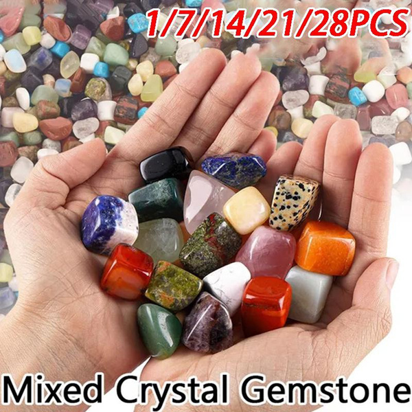 1/7/14/21/28PCS Bulk Assorted Mixed Gemstone Rock Minerals Crystal and ...