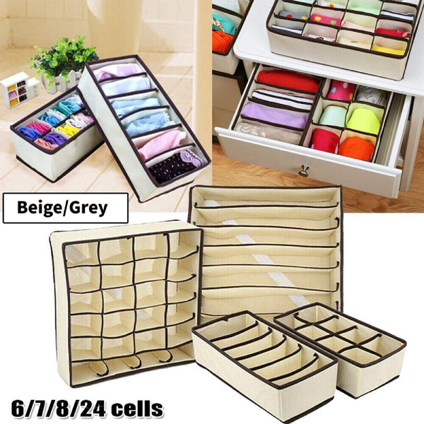 Sock Underwear Dividers Fabric Foldable Cabinet Closet Organizers And Storage Boxes For Storing