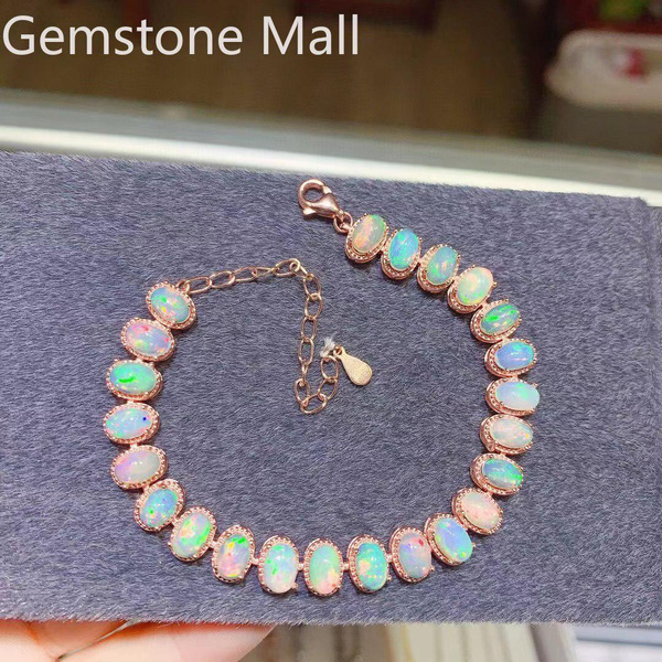 Total 7ct Natural Opal Bracelet for Wedding 23 Pieces 4mm*6mm Australia ...