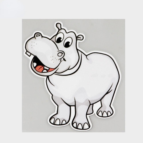 Smiling Hippo Standing Lovely Decal PVC Car Sticker | Wish