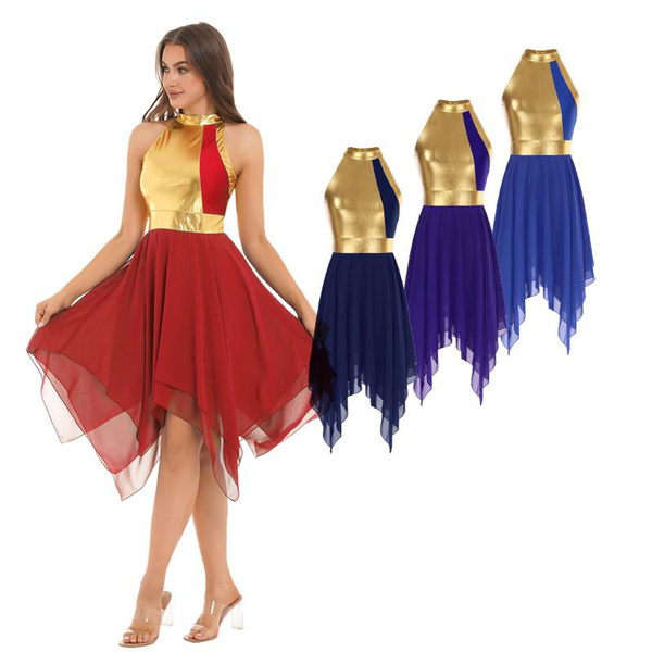 Female Dancewear Girl Ballet Tutu Leotard Dress Sleeveless Modern Dance ...