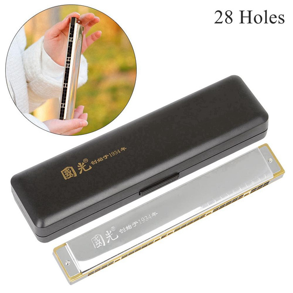 Harmonica Musical Harmonicas 28 Holes Key of C Mouth Organ for Hobby ...