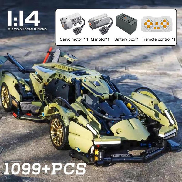 New MOC 1:14 V12 Super Racing Sport Car Model Building Block Brick ...