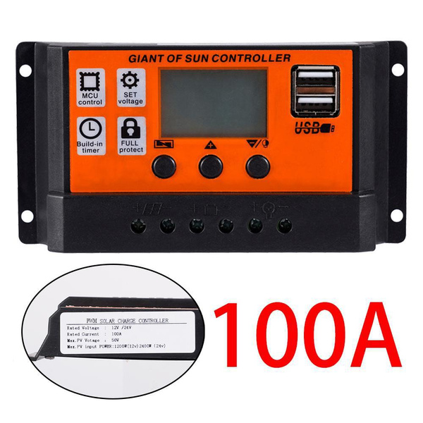 PWM Solar Charge Controller 10A/30A/60A/80A/100A Auto Solar Panel LED ...