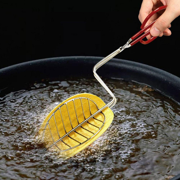 Creative Potato Chip Fryer Tool V-shaped Pancake Clamp Stainless Steel ...