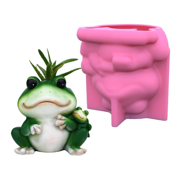 Frogs Planter Silicone Mold Flower Pot Concrete Mold Animal Statue ...
