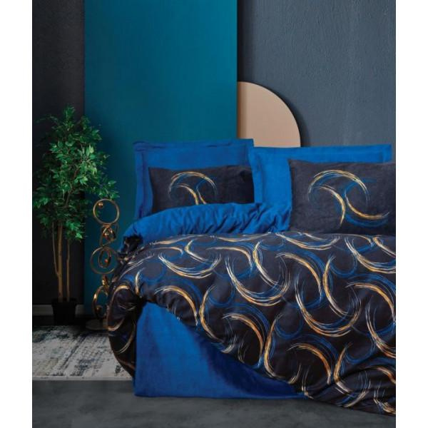 Cotton Box Satin Duvet Cover Set Double Vidal Blue | Wish