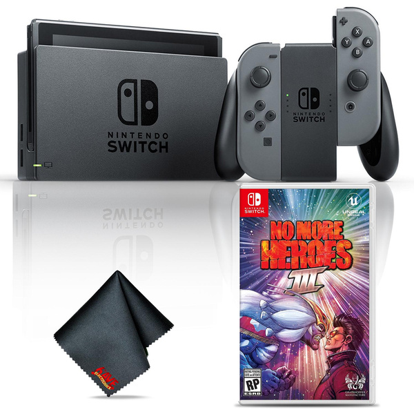 Nintendo Switch (Gray) Gaming Console Bundle with No More Heroes 3 and ...