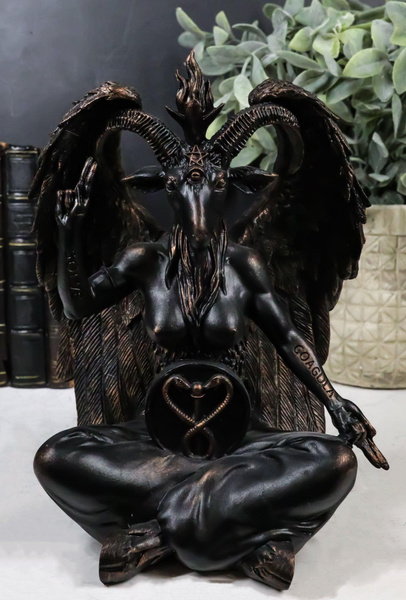 Pagan Occult Satan Sabbatic Goat Idol Baphomet Sitting Meditation ...