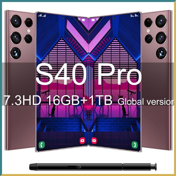 2023 New Global Version S40 Pro 7.3 Inch HD+ Screen Phone 16GB Ram 1TB Rom Android 12.0 System ...