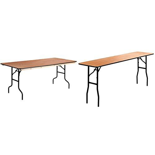 Flash Furniture 6-Foot Rectangular Wood Folding Banquet Table with ...