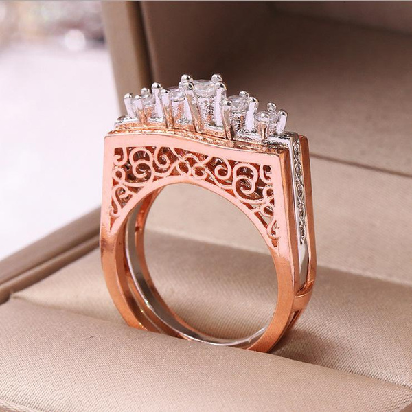 Goods source Elegant finger inlaid with green imitation diamond ring ...