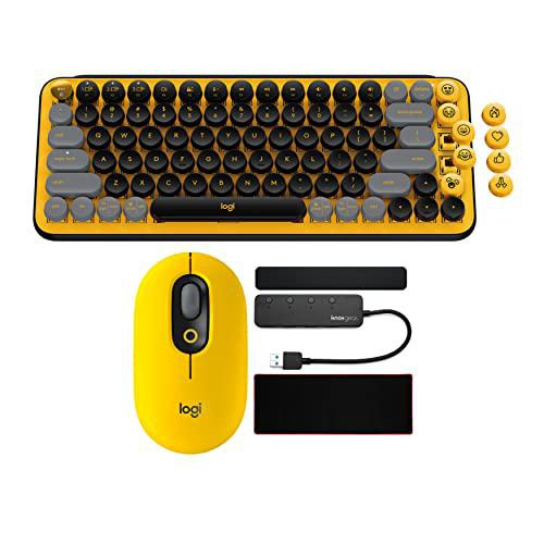 Logitech POP Keys Wireless Mechanical Keyboard with Customizable Emoji ...